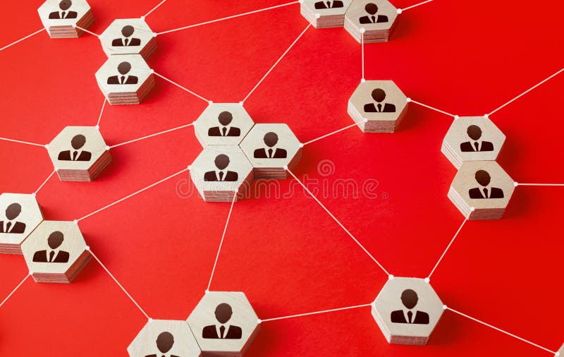 Network of Connected Employees. Communicate Interactions between ...