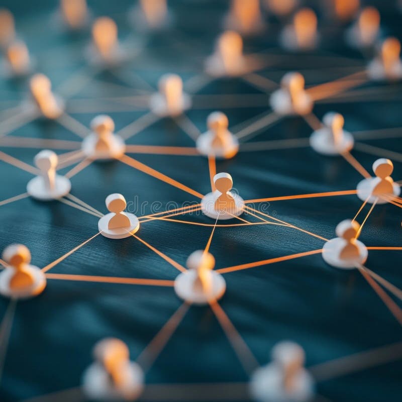 Network of Connected Figures Representing Social and Business ...