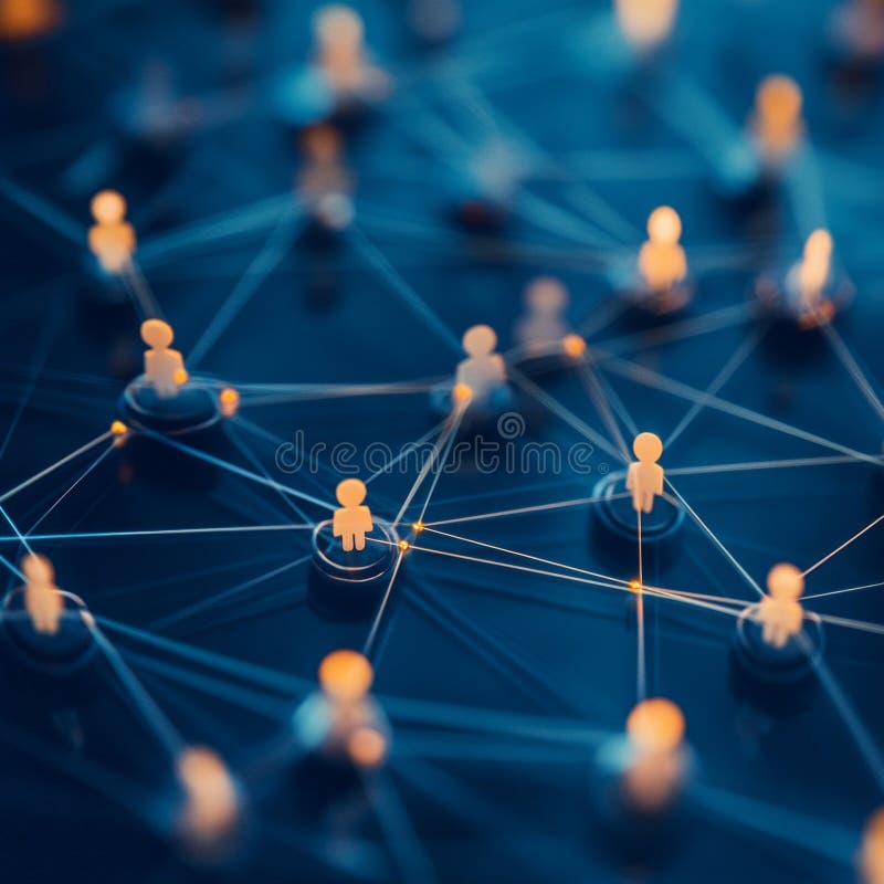 Network of Connected Figures Symbolizing Digital Communication and ...