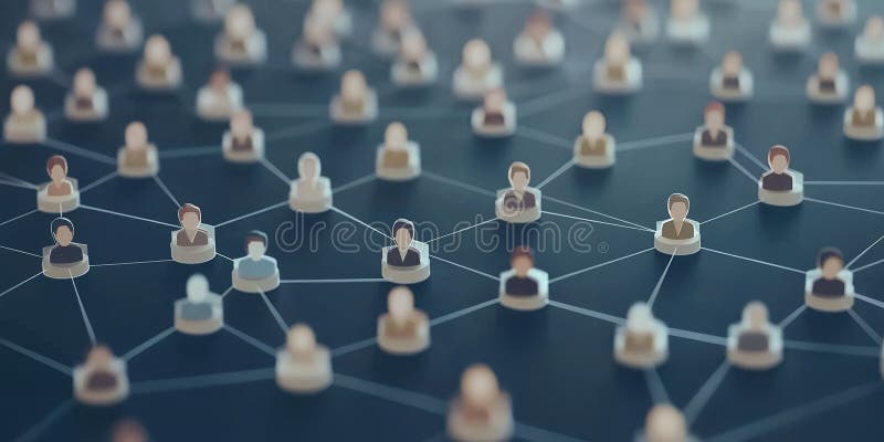 Network of Connected People Stock Illustration - Illustration of ...