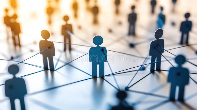 Network of Connected People in Abstract Communication System Stock ...