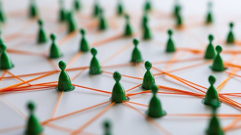 Network of Connected People in Abstract Communication System Stock ...