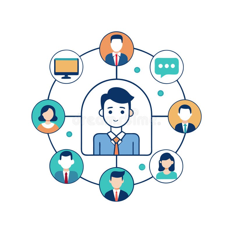 Network of Connected People, Collaboration and Communication Concept ...