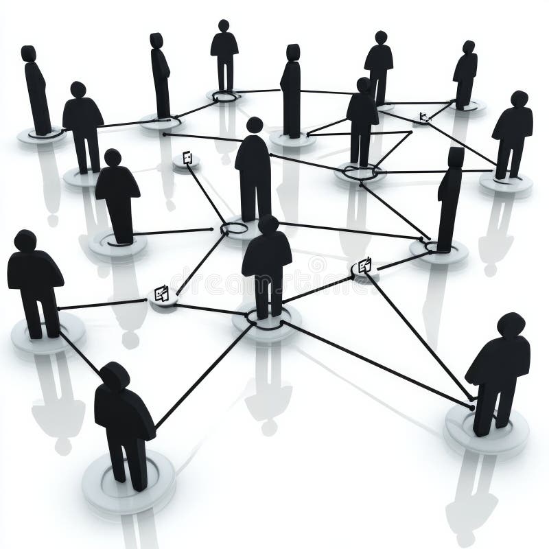 Network of Connected People with Communication Nodes and Links Stock ...