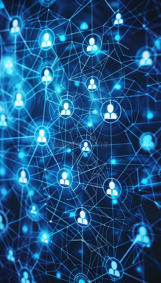 Network of Connected People Icons, Representing Social Connections and ...