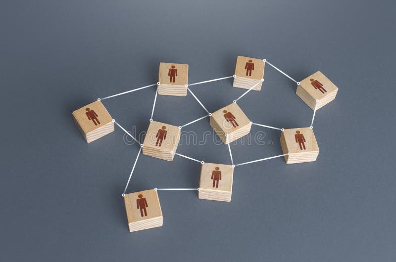 Network of Connected People. Interaction between Employees and ...