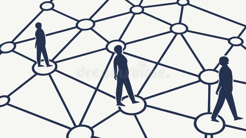 Network of Connected People Social Web Concept, Vector Design ...