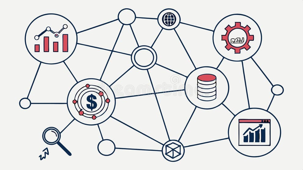 Network with Database Icon, Data Management and Information System ...