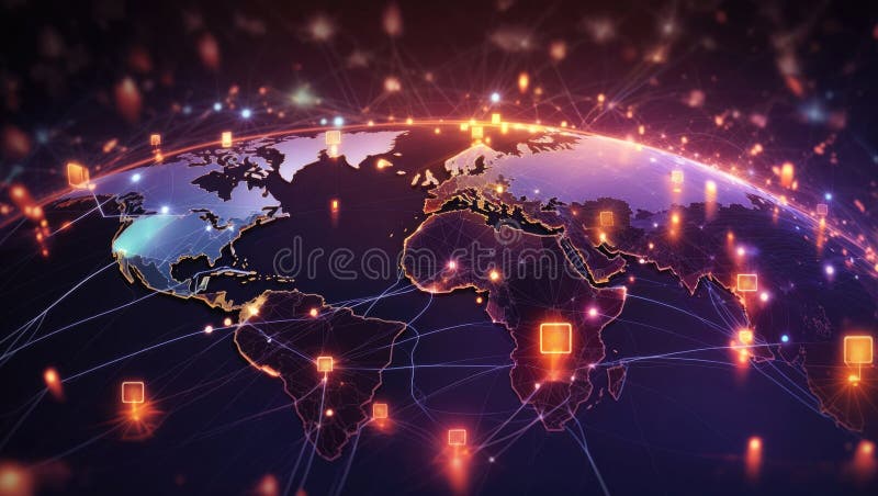 A Network Connecting Continents and Countries with Each Other on All ...