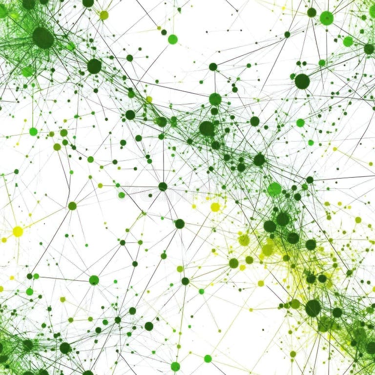 Network Connecting Green and Yellow Dots Representing Global ...