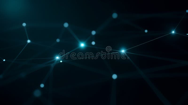 Network Connecting Points of Light on Dark Background for Technology ...