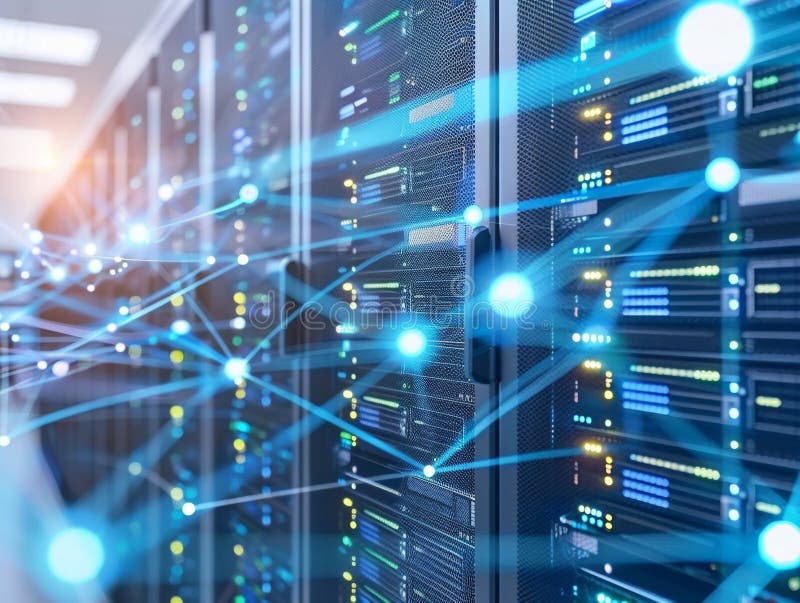 Network is Connecting Servers in Modern Data Center Stock Photo - Image ...