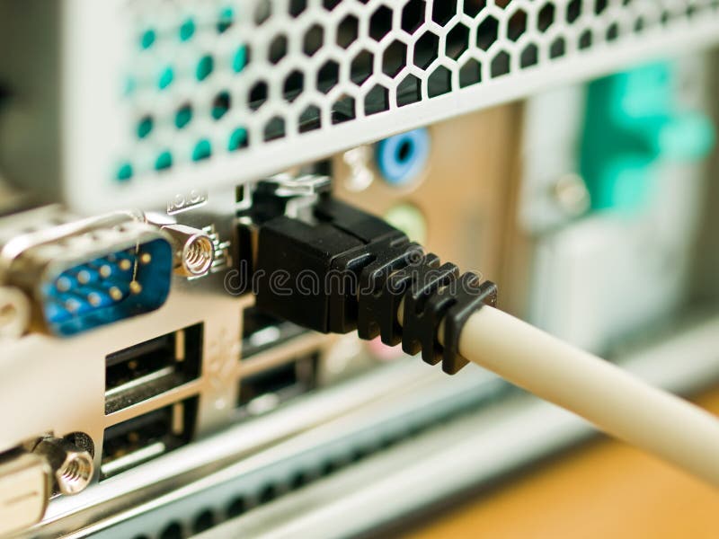 Network Switch Router with Three Red Cables Stock Photo - Image of ...
