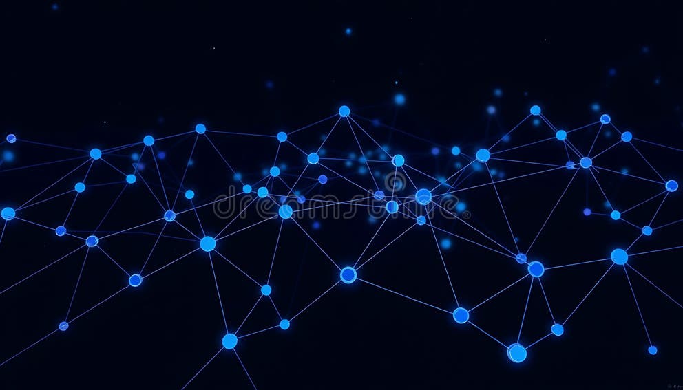 Network Connection Blue Dots, Digital Network, Data Connection ...