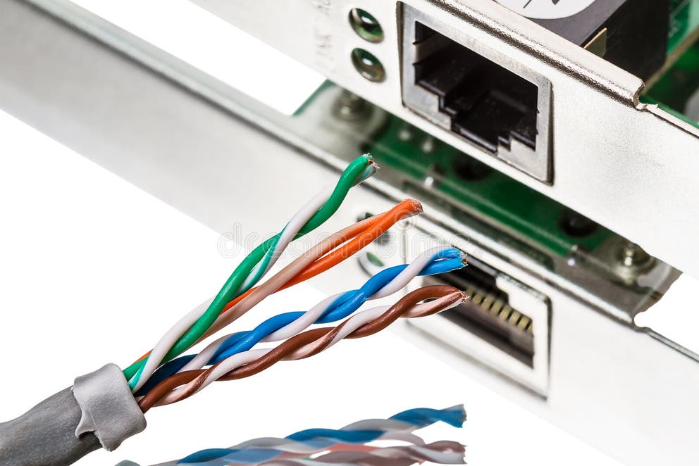 Network Connection and Cable CAT5 Stock Photo - Image of ...
