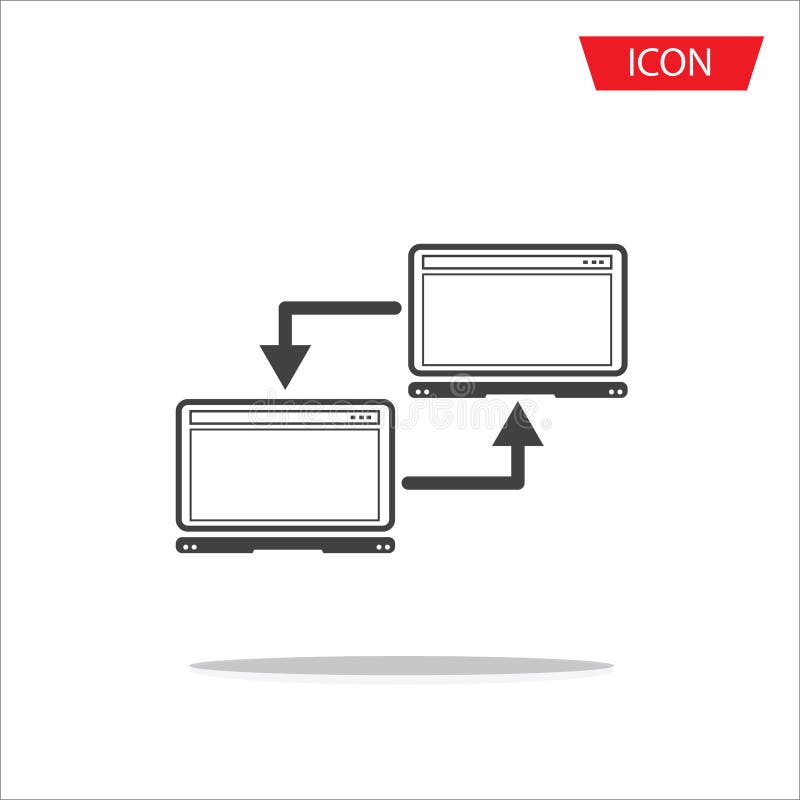 Set of Isolated Computers in Black Stock Photo - Illustration of ...