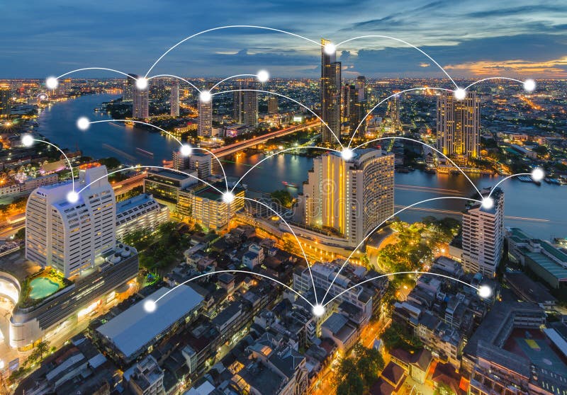 Network and Connection Concept Stock Photo - Image of infograph ...