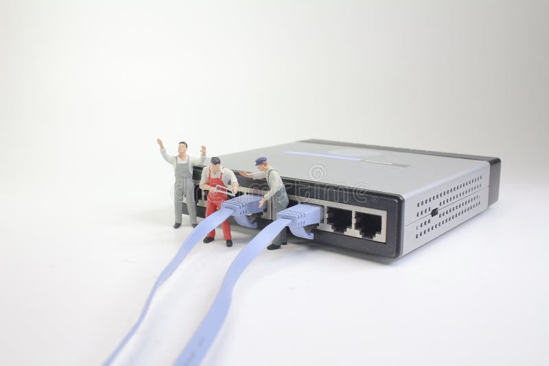 A Network Connection Concept with Small Figure Stock Photo - Image of ...