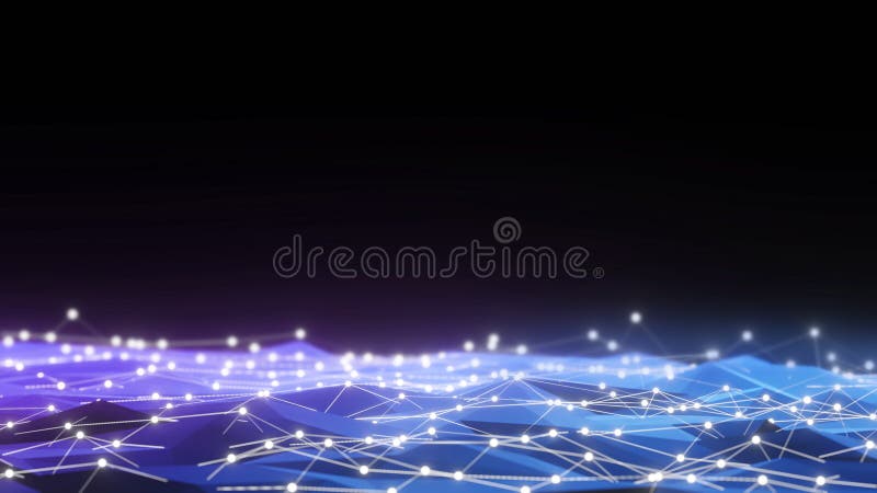 Network Connection Design on Black Background 3D Render Stock ...