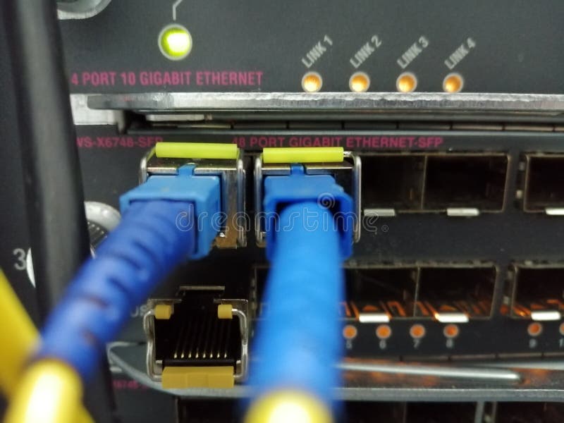Network Connection Device Fiber Wire Stock Image - Image of port ...