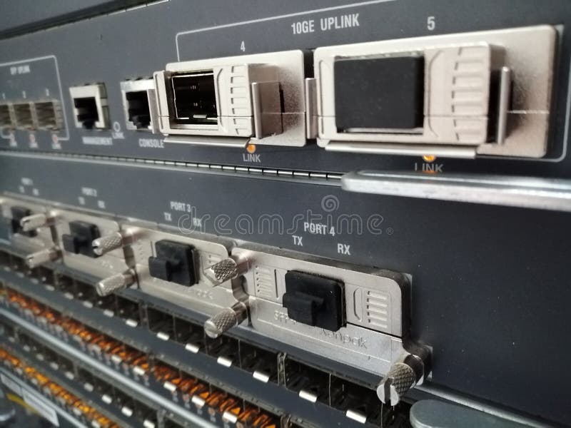 Network Connection Device Fiber Wire Stock Photo - Image of switch ...