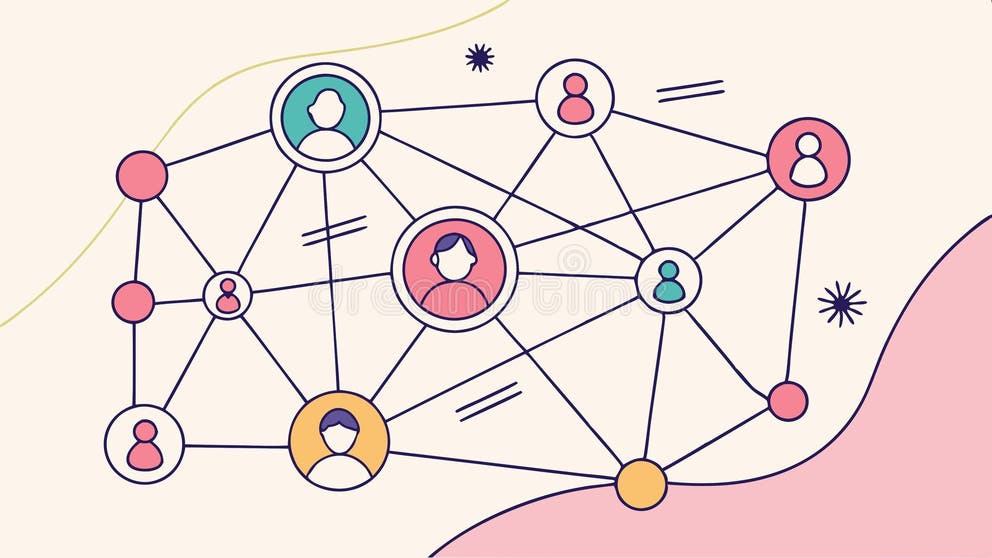 Network Connection Diagram, Social Media and Communication Vector ...