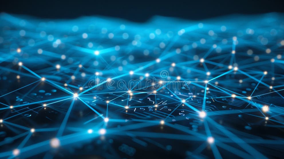 Network Connection: Digital Data Transfer, AI, Blockchain Technology ...
