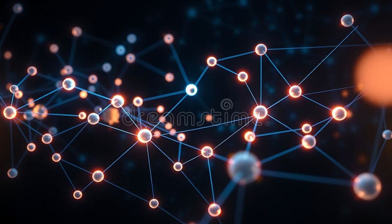 Network Connection Dots Lines, Data Flow, Digital Technology, Stock Photo, Generative AI Stock ...