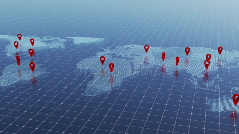 Network Connection and Global Positioning System (GPS) Concept. World ...