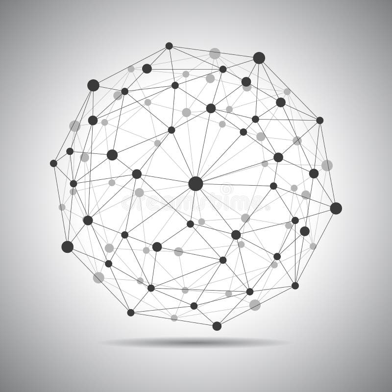 Global Network Icon. Abstract Structure of Worldwide Web. Sphere with ...