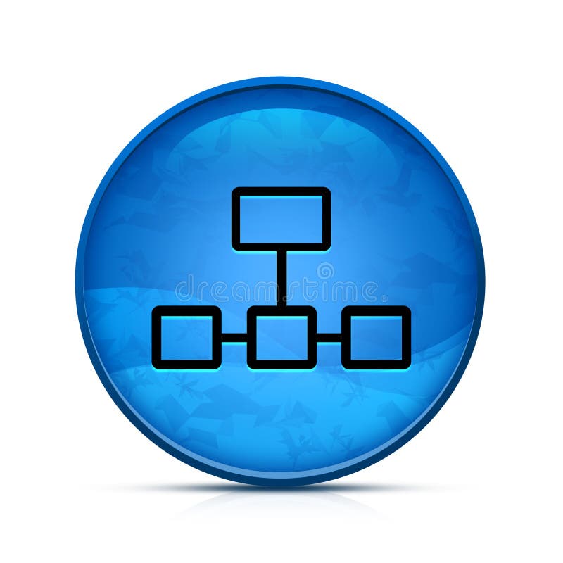 Network Connection Icon on Classy Splash Blue Round Button Illustration ...