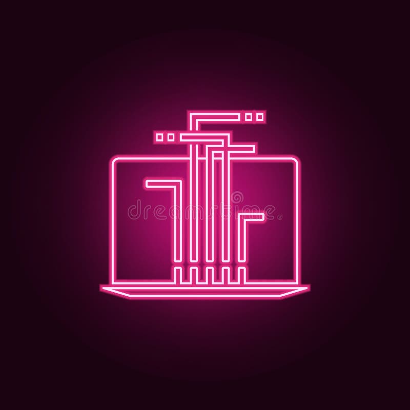Computer Network Icon Elements Neon Style Icons Stock Illustrations ...
