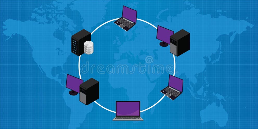 Network Connection Lan Wan Ring Stock Illustrations – 3 Network ...