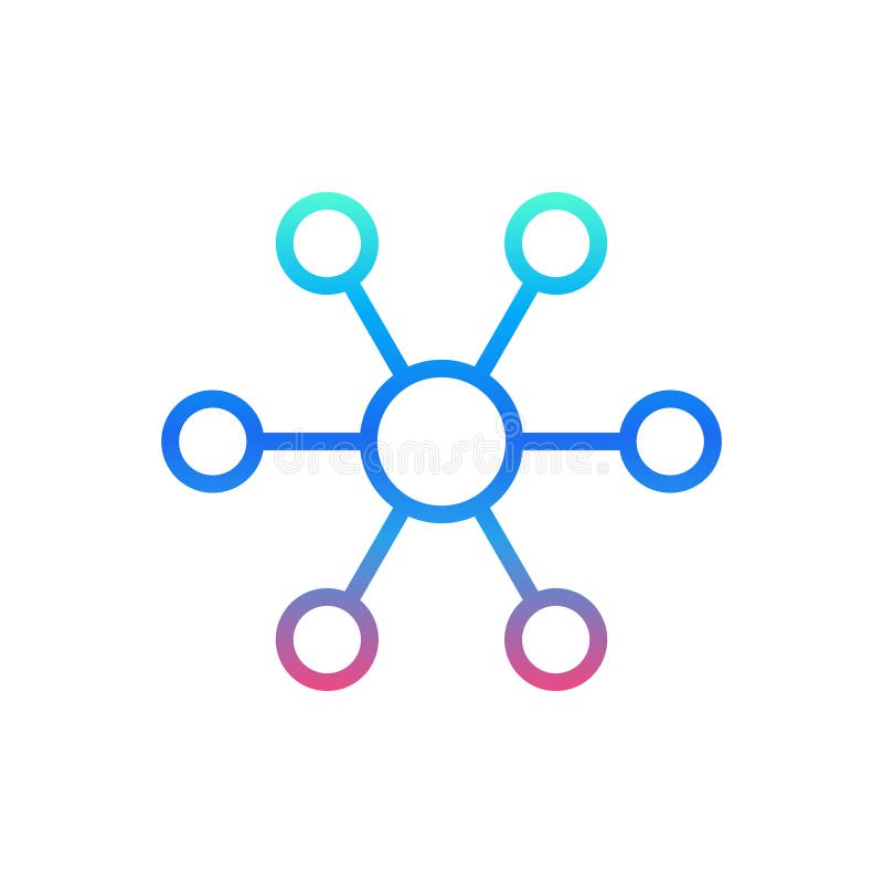 Network, Connection Line Colourful Icon. Connection Technology Concept ...