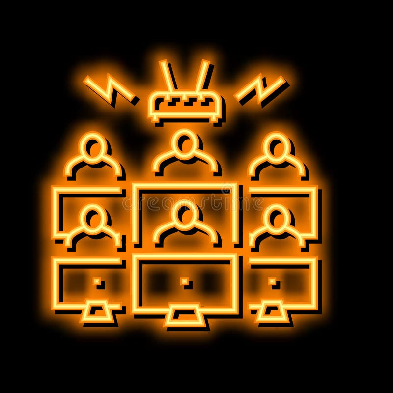 Network Connection Neon Glow Icon Illustration Stock Vector ...