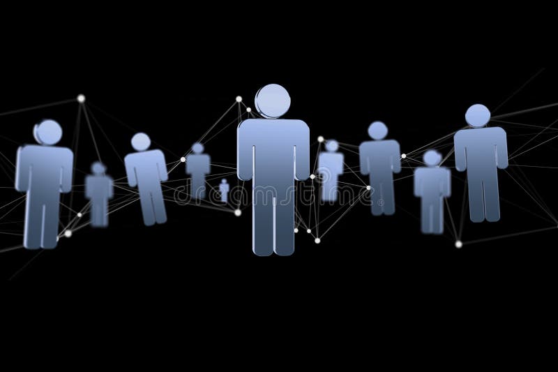 Network Connection with People Linked Each Other - 3D Rendering Stock ...