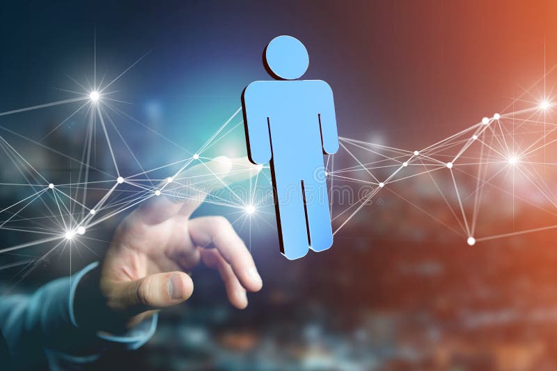 Network Connection with People Linked Each Other - 3D Rendering Stock ...