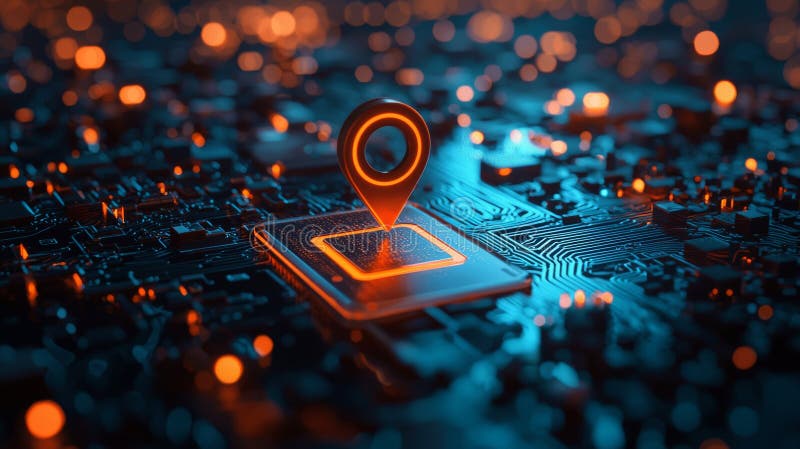 Network Connection Pin Symbolizing a City S Network Connection. Stock ...