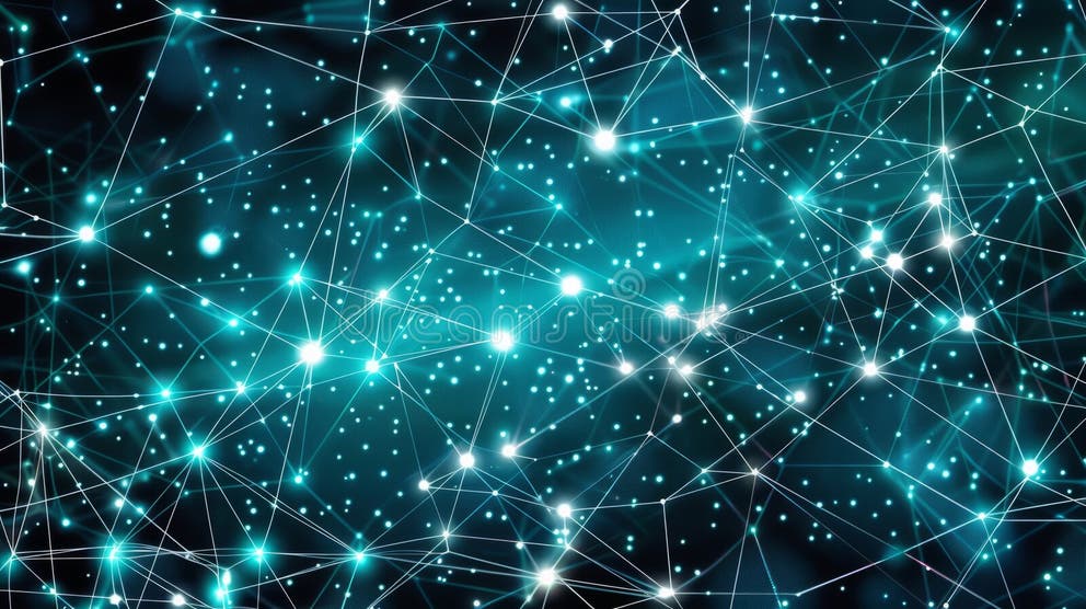Network Connection Plexus of Luminous Nodes and Lines Stock ...