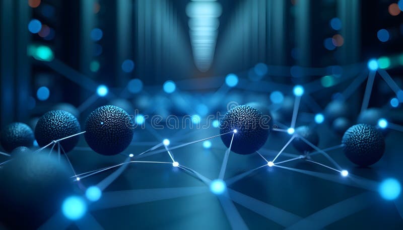 Network Connection with Sphere and Line Elements Stock Image - Image of ...