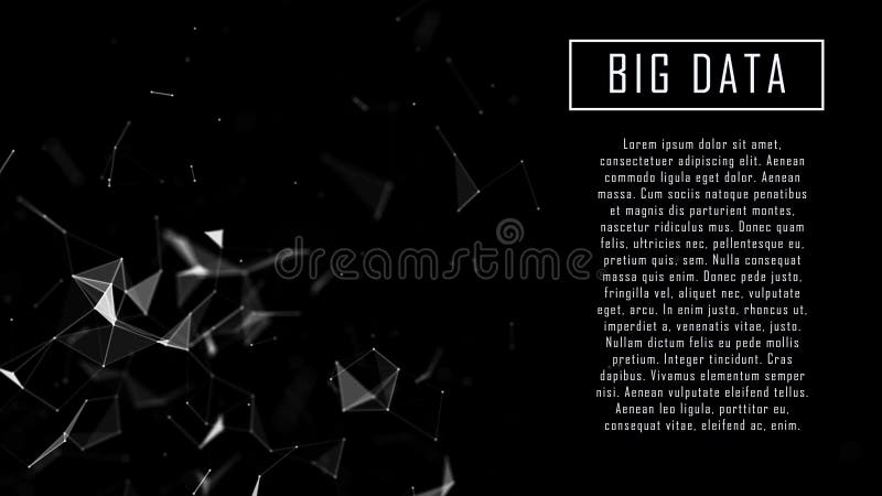 Abstract Black Digital Background. Big Data Visualization. Science ...