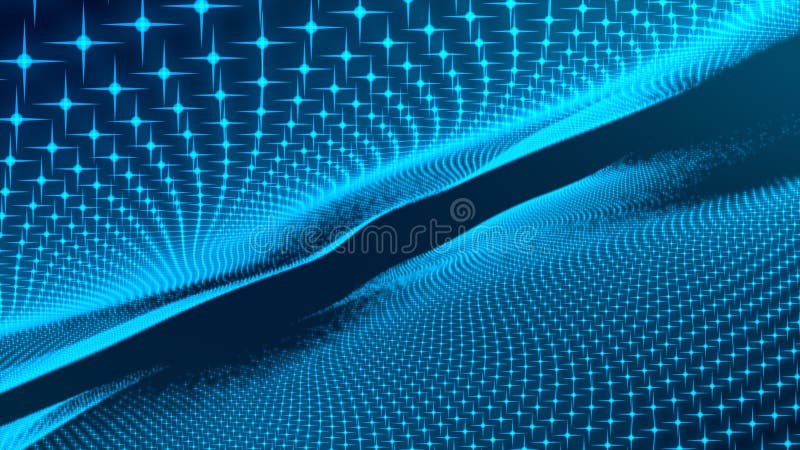 Network Connection Structure. Digital Dynamic Wave of Dots. Digital ...