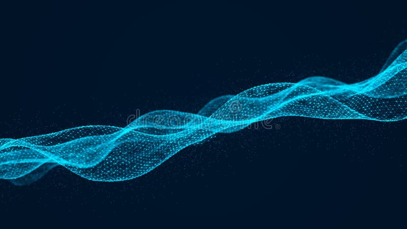 Network Connection Structure Futuristic Abstract Mesh Wave With The Connection Of Points And