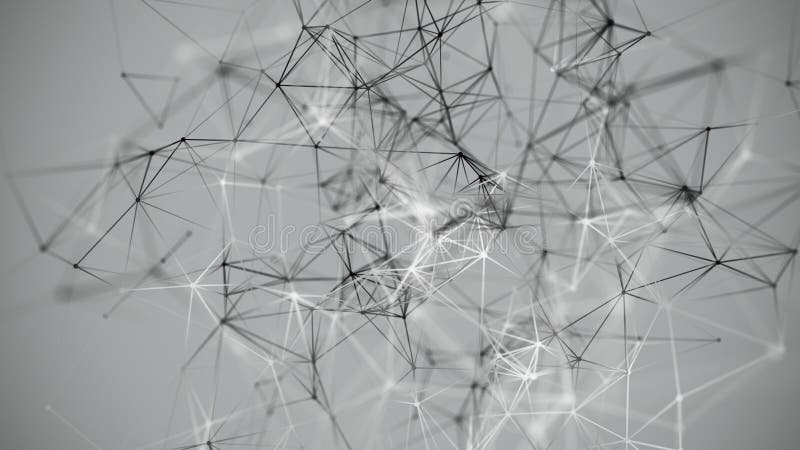 Network Connection Structurelow Poly Shape With Connecting Dots And Lines On Gray Background3d