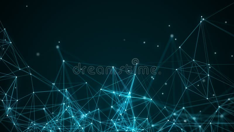 Network Connection Technology. Abstract Blue Background. Digital ...