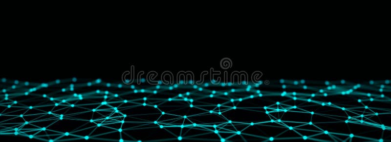 Network Connection Technology. Abstract Dark Background. Digital ...