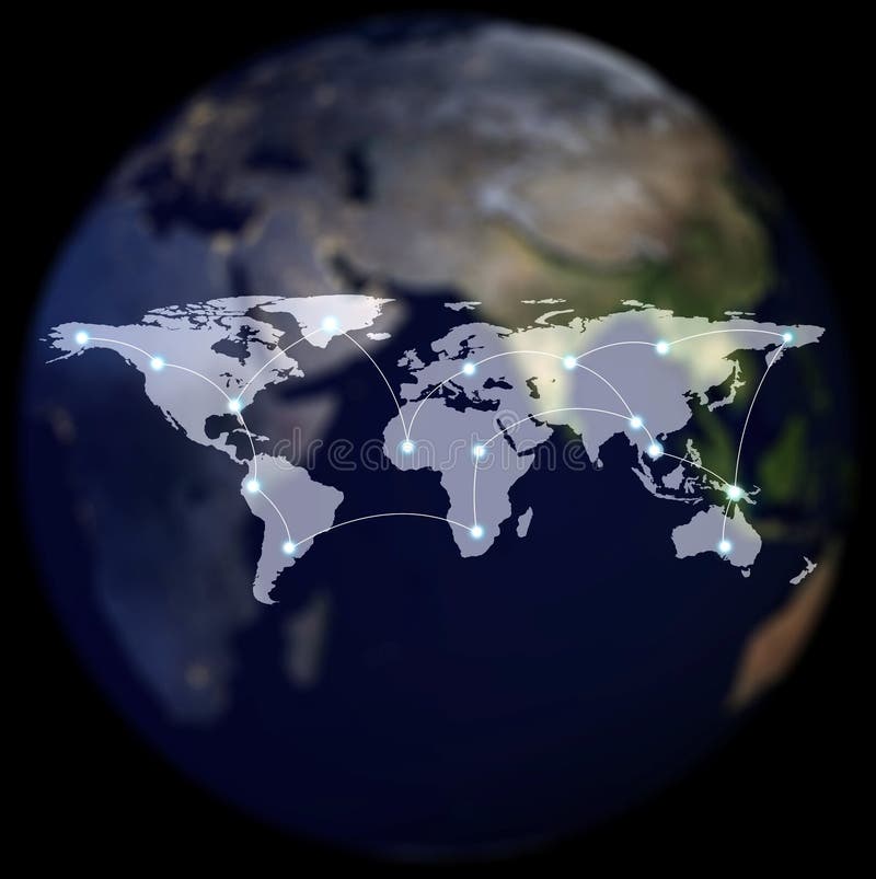 World Map, Connection Lines in Technology Concept, 3d Render of Stock ... World Map, Connection Lines in Technology Concept, 3d Render of Stock ...