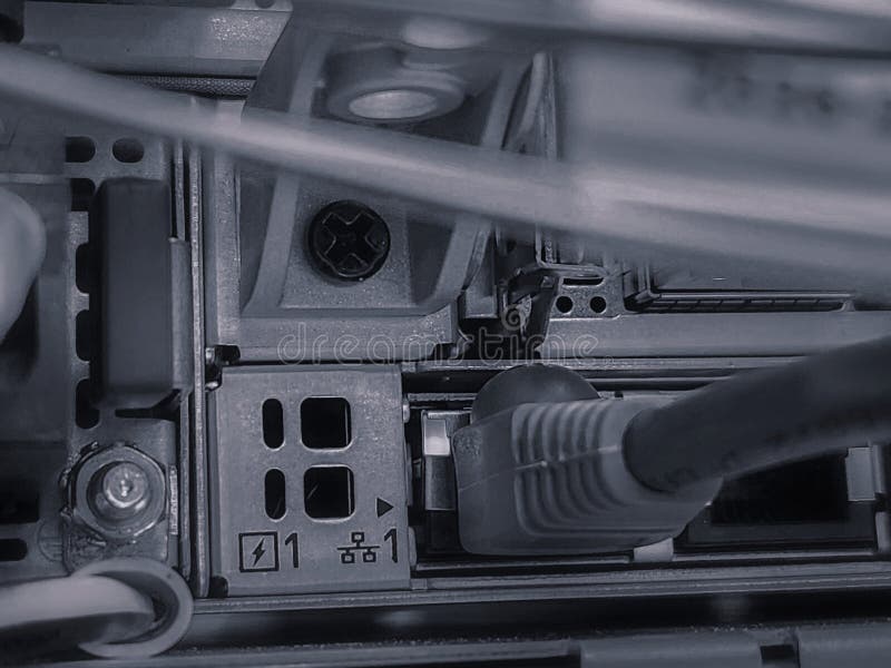 Network Connection Technology With Network Switch Router Ethernet Cables And Status Led To Show