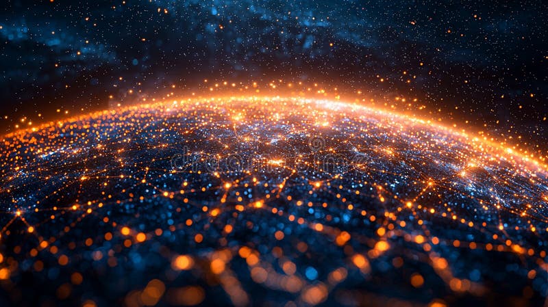 Digital Network Connection Technology Global Earth Abstract Isolated on ...