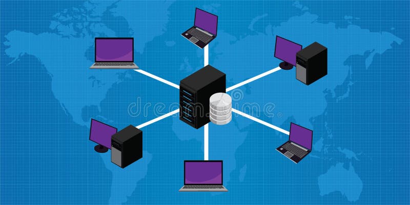 Network Connection To Server Stock Vector - Illustration of development ...